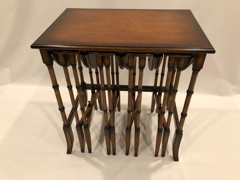 Cleverly Designed Theodore Alexander Nesting Tables with 4 Hidden Round ...