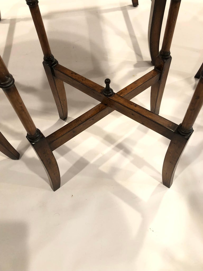 Cleverly Designed Theodore Alexander Nesting Tables with 4 Hidden Round ...