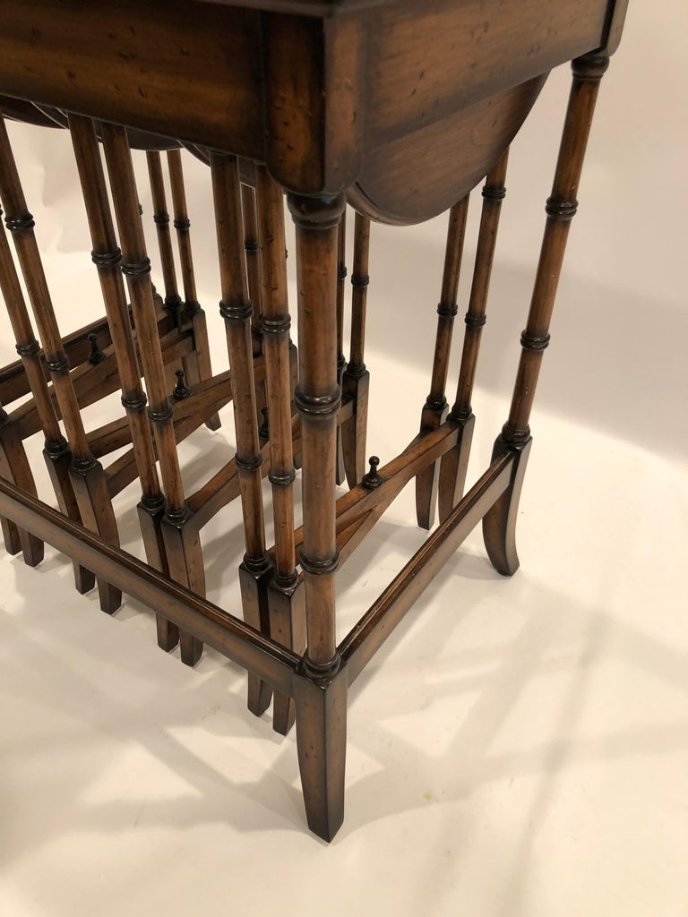 Cleverly Designed Theodore Alexander Nesting Tables with 4 Hidden Round ...