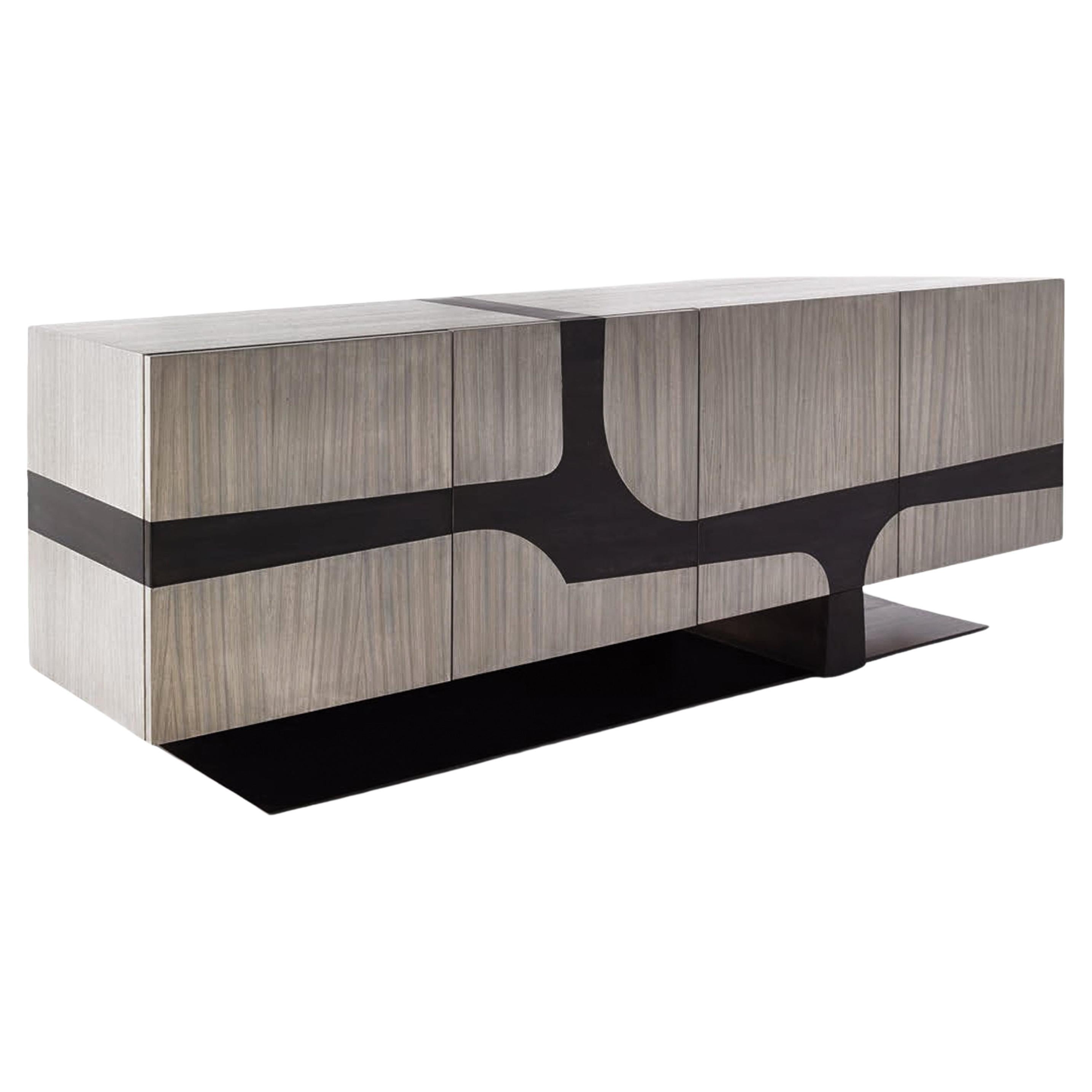 Amazing quality Art Deco Walnut curved buffet or storage unit at 1stDibs