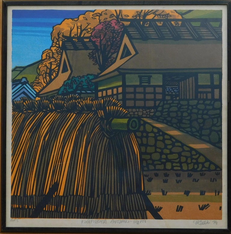 Clifton Karhu Original Color Woodblock, 1974, Koshihata Autumn For Sale ...