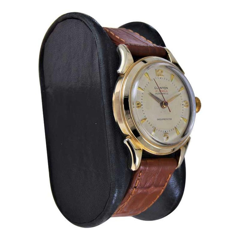 Clinton Gold Filled Art Deco Automatic Watch with Original Dial, circa ...