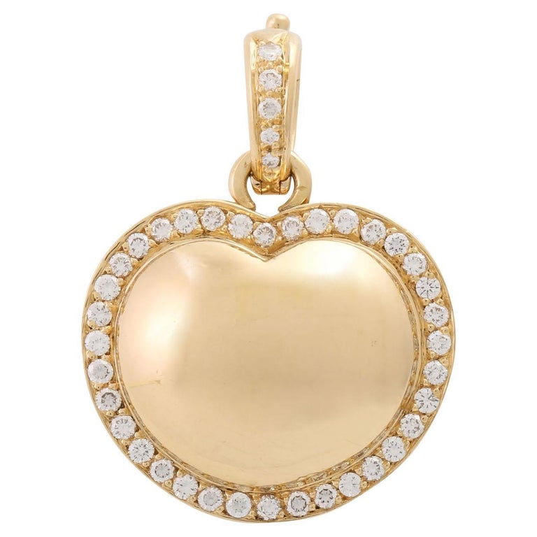 Clip pendant 'heart' with brilliant-cut diamonds total 1.14 ct, FW (FG ...