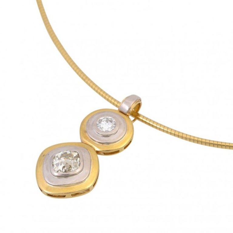 Clip Pendant with 1 Old European Cut Diam. Approx. 1.6 Ct For Sale at ...