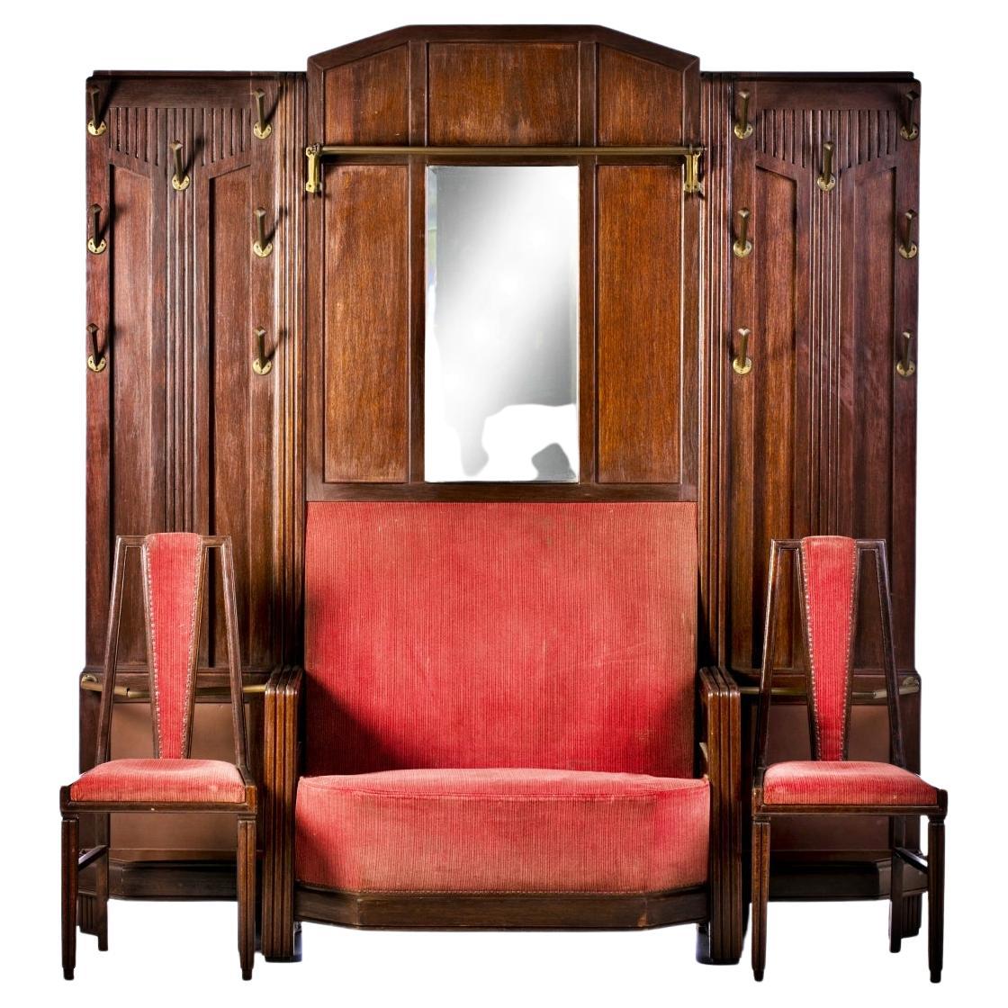 Art Deco Sofa in Mahogany and Velvet, circa 1930 For Sale at 1stDibs ...