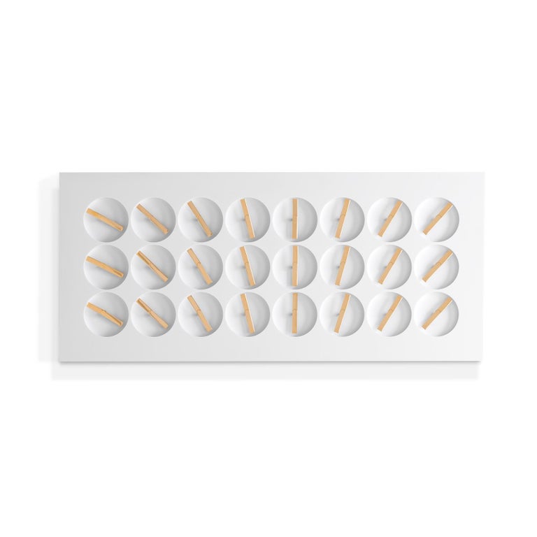 ClockClock 24 White with Golden Hands by Humans Since 1982, Kinetic ...
