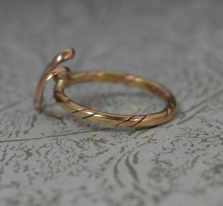 CLOGAU 9 Carat Yellow and Rose Gold Cariad Heart Ring For Sale at 1stDibs