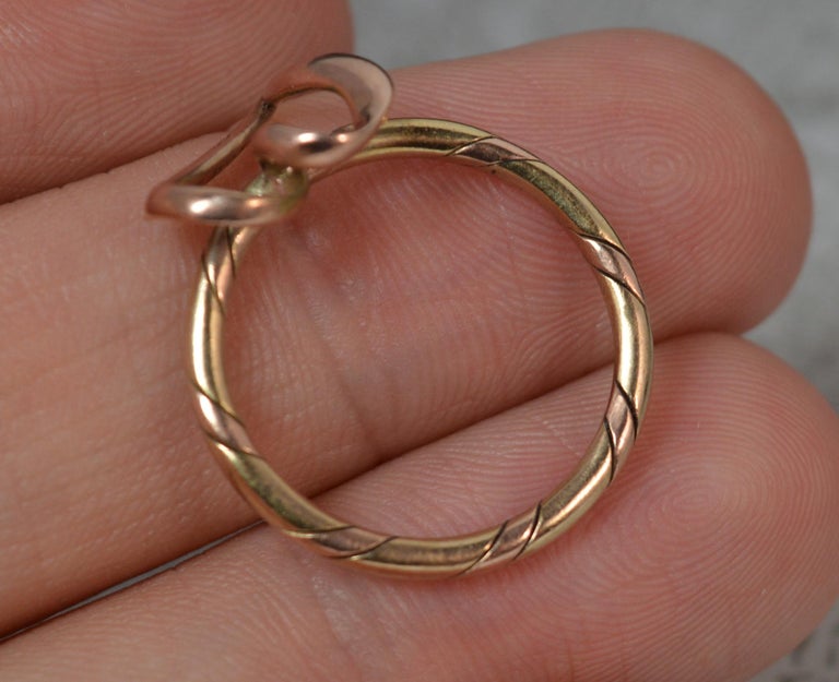 CLOGAU 9 Carat Yellow and Rose Gold Cariad Heart Ring For Sale at 1stDibs