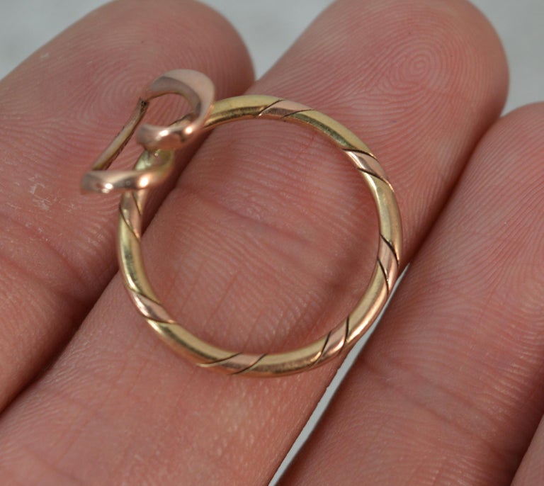 CLOGAU 9 Carat Yellow and Rose Gold Cariad Heart Ring For Sale at 1stDibs