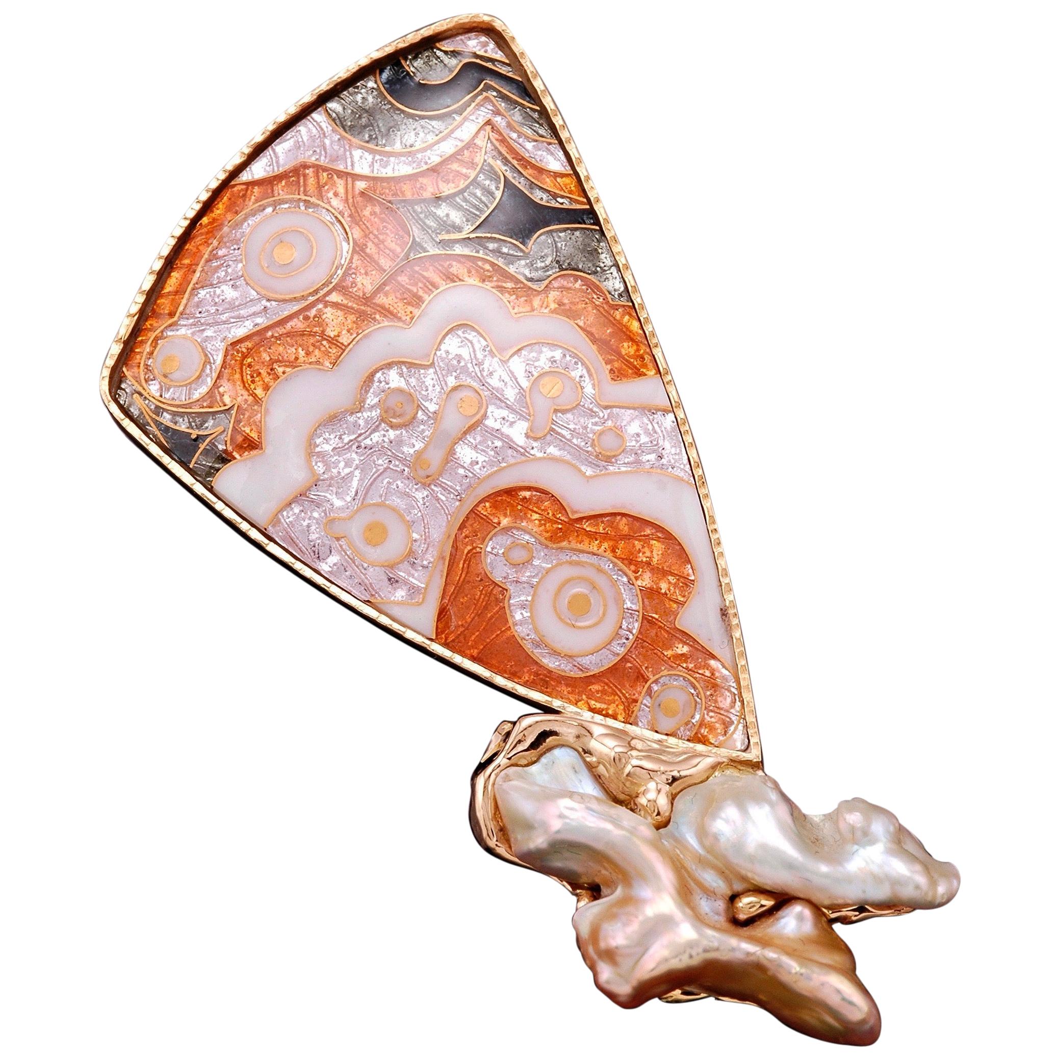 1820s Seed Pearl and Enamel Yellow Gold Mourning Clasp at 1stDibs