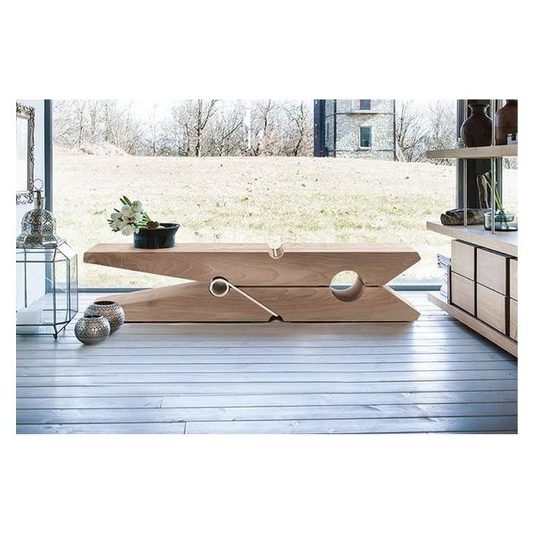 Clothespin Cedar 55 Inches Bench with White Iron Spring, Made in Italy ...