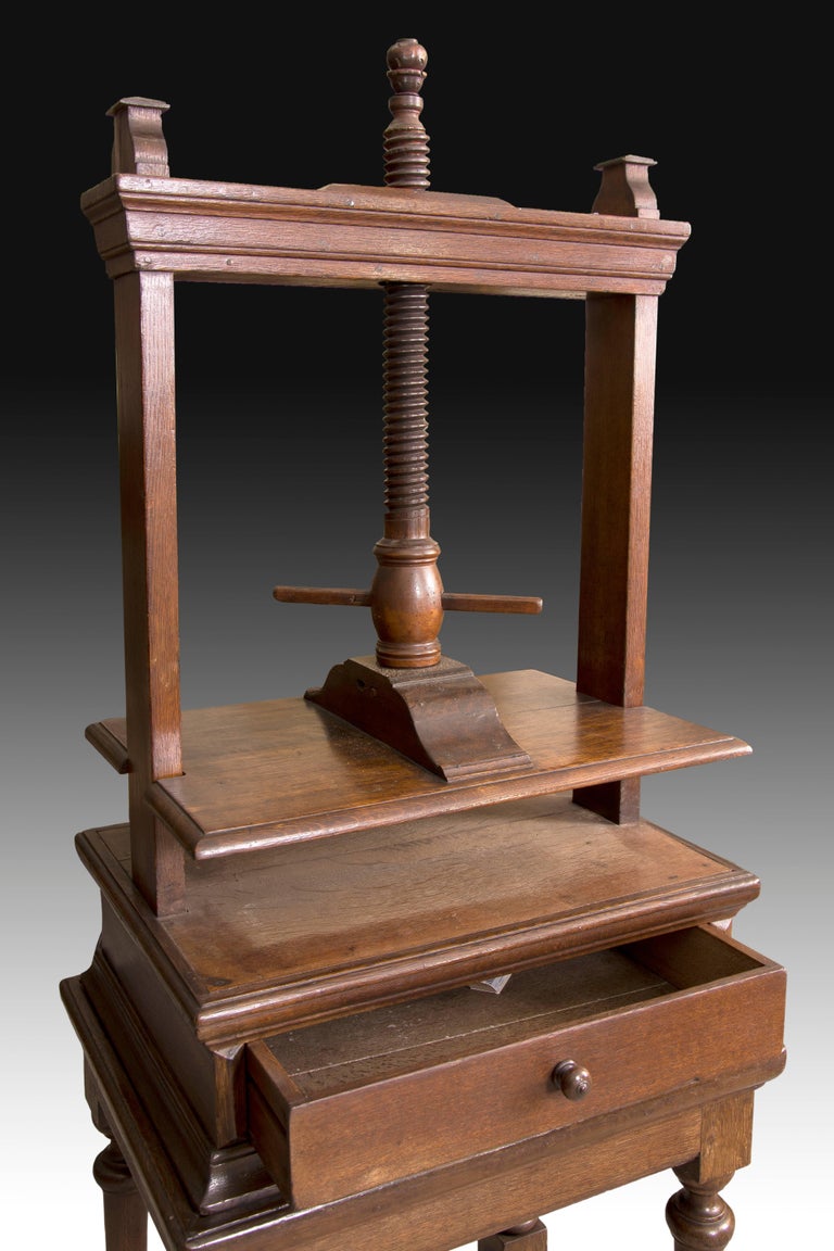 Clothing Press in Oak Wood, Holland, 19th Century For Sale at 1stDibs