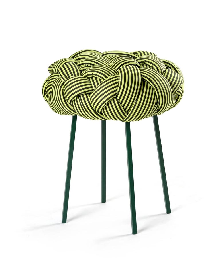 "Cloud" Contemporary Small Stool with Handwoven Red Upholstery For Sale ...