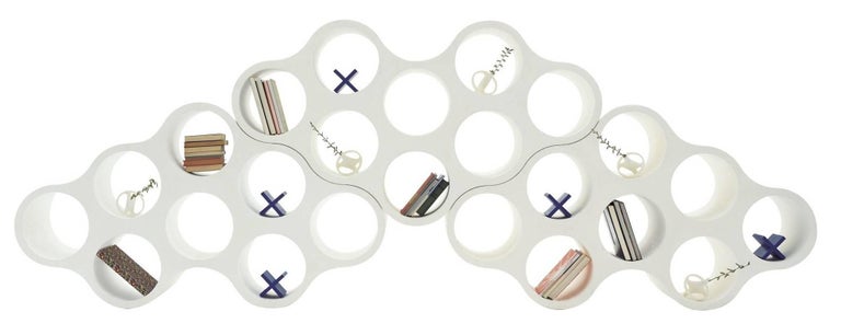 Cloud Modular Double-Faced Bookshelf in White Polypropylene for ...