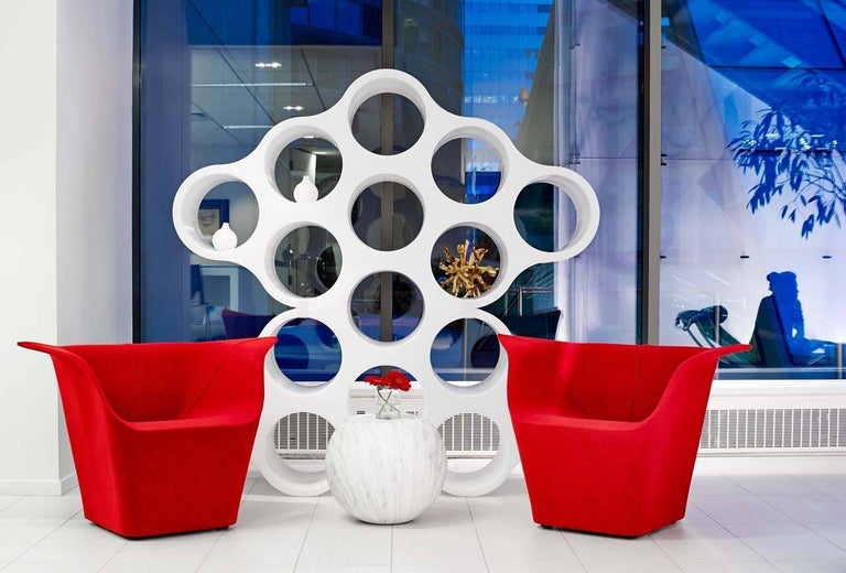 Cloud Modular Double-Faced Bookshelf in White Polypropylene for ...