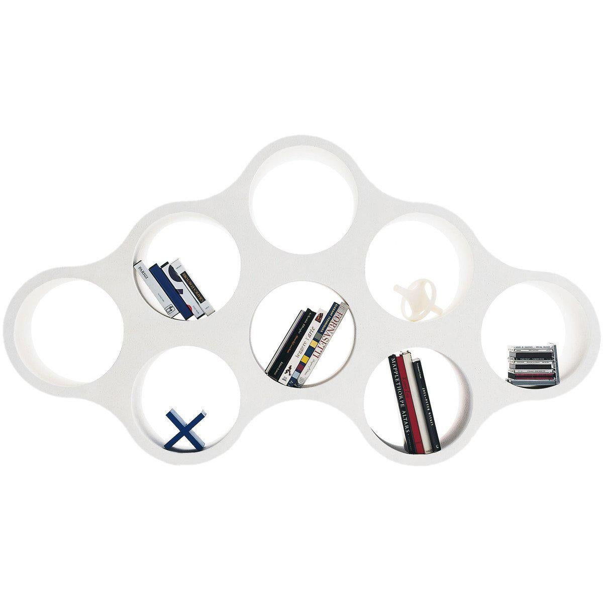 Cloud Modular Double-Faced Bookshelf in White Polypropylene for ...