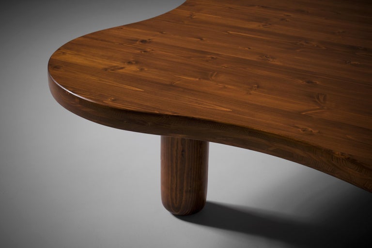Cloud Shaped Pine Wooden Coffee Table, Scandinavia, 1970s at 1stDibs