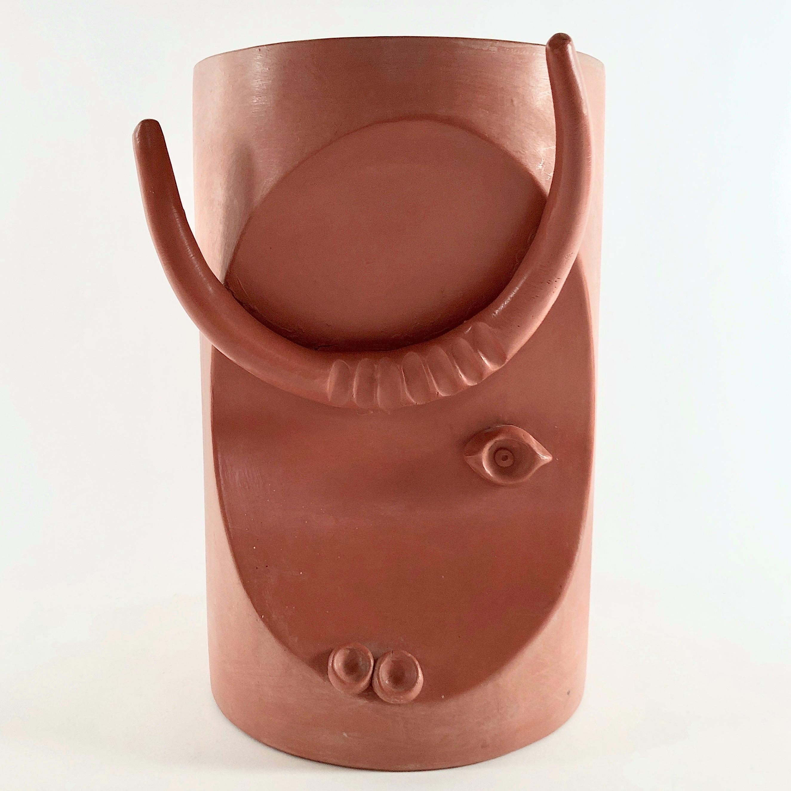 Cloutier, Abstract Ceramic Bull Sculpture at 1stDibs