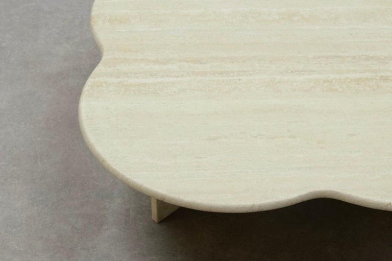 Clover/Flower Top Travertine Coffee Table 70s, Italy For Sale at 1stDibs