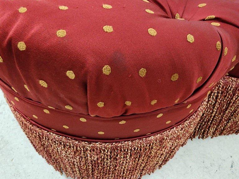 Clover Ottoman Pouf Tufted Hollywood Regency For Sale at 1stDibs
