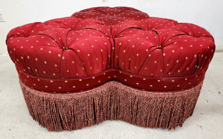 Clover Ottoman Pouf Tufted Hollywood Regency For Sale at 1stDibs