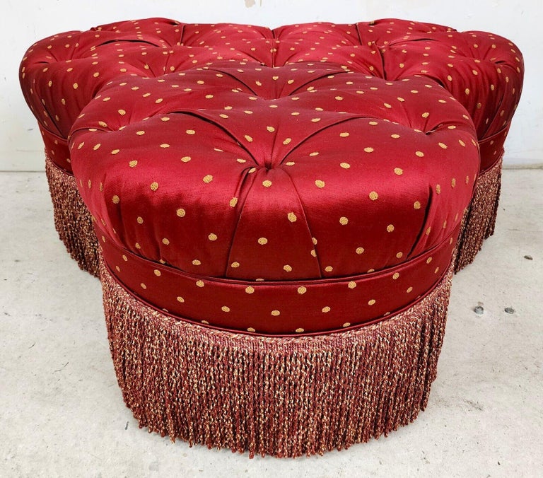 Clover Ottoman Pouf Tufted Hollywood Regency For Sale at 1stDibs
