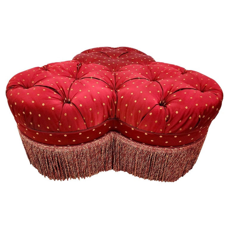 Clover Ottoman Pouf Tufted Hollywood Regency For Sale at 1stDibs