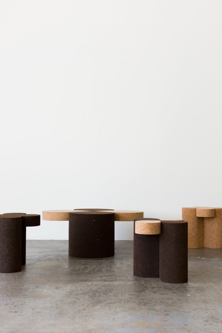 Clover Solid Cork Contemporary Sculptural Carved Coffee Table Mix For ...