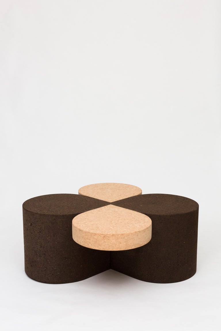 Clover Solid Cork Contemporary Sculptural Carved Coffee Table Mix For ...