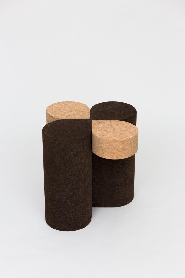 Clover Solid Cork Contemporary Sculptural Carved Side Drinks Table Mix ...