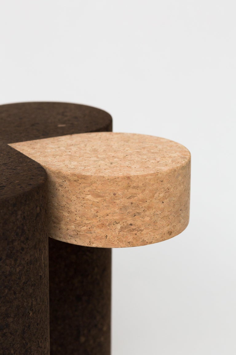 Clover Solid Cork Contemporary Sculptural Carved Side Drinks Table Mix ...