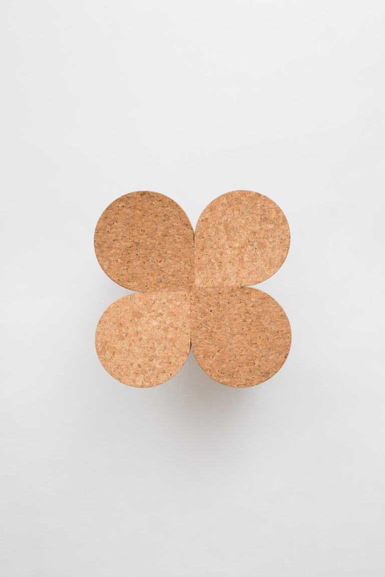 Clover Solid Cork Contemporary Sculptural Carved Side Drinks Table ...