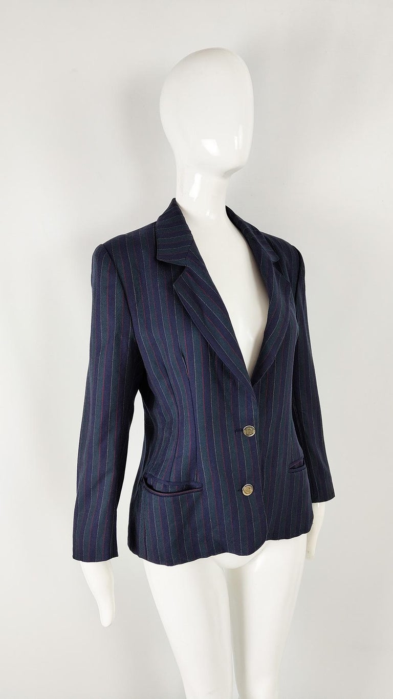 Club Martini Racing Vintage Italian 80s Regatta Stripe Hourglass Blazer ...