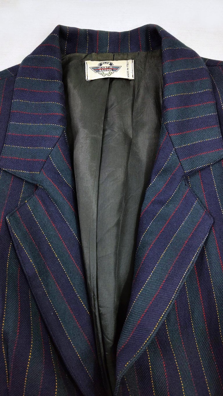 Club Martini Racing Vintage Italian 80s Regatta Stripe Hourglass Blazer ...