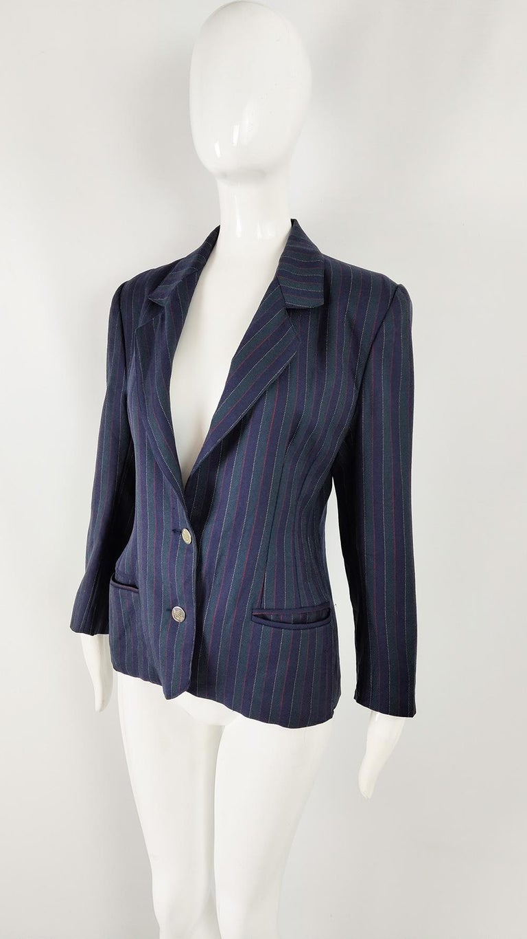 Club Martini Racing Vintage Italian 80s Regatta Stripe Hourglass Blazer ...