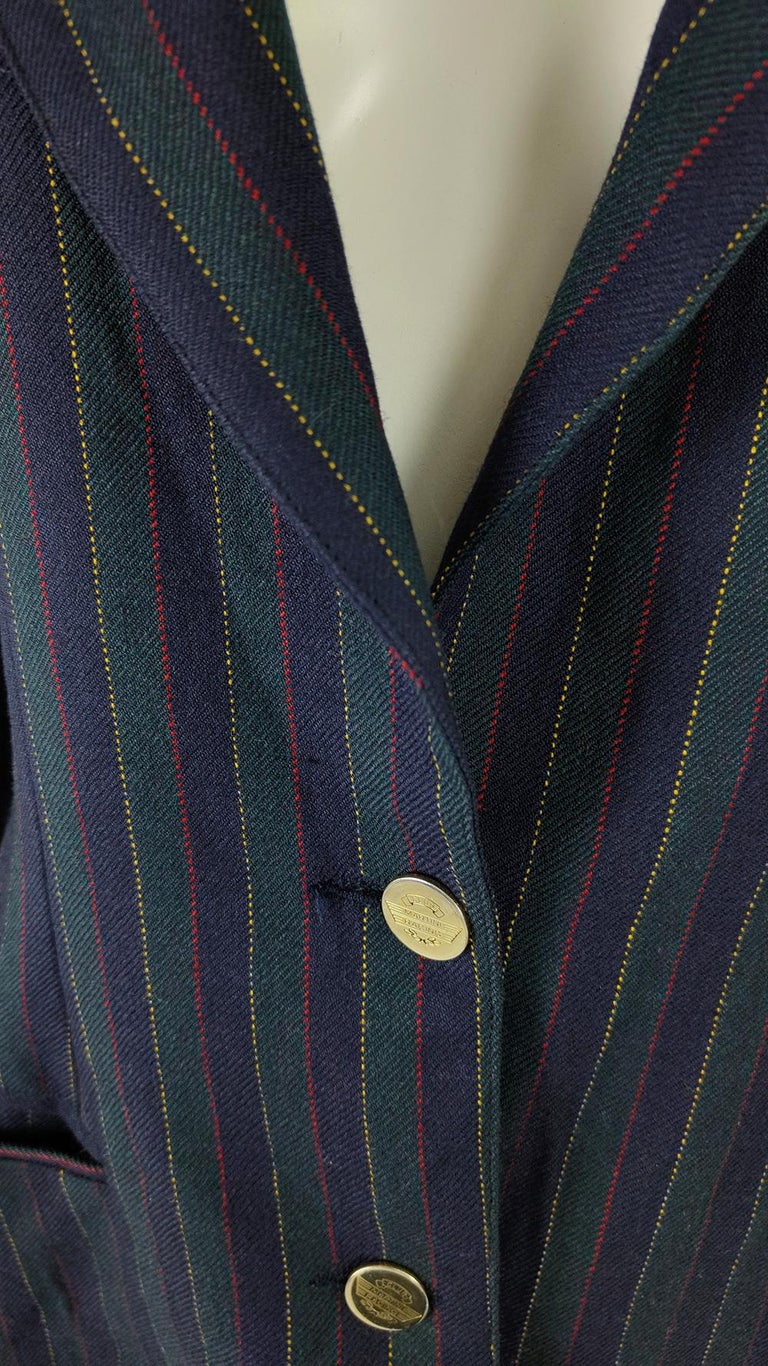 Club Martini Racing Vintage Italian 80s Regatta Stripe Hourglass Blazer ...