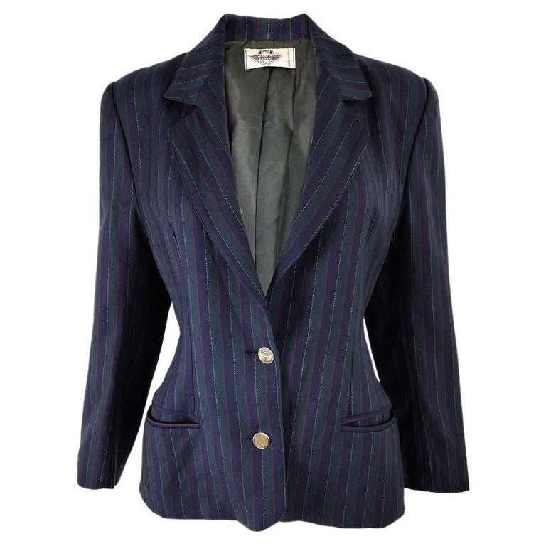 Club Martini Racing Vintage Italian 80s Regatta Stripe Hourglass Blazer ...