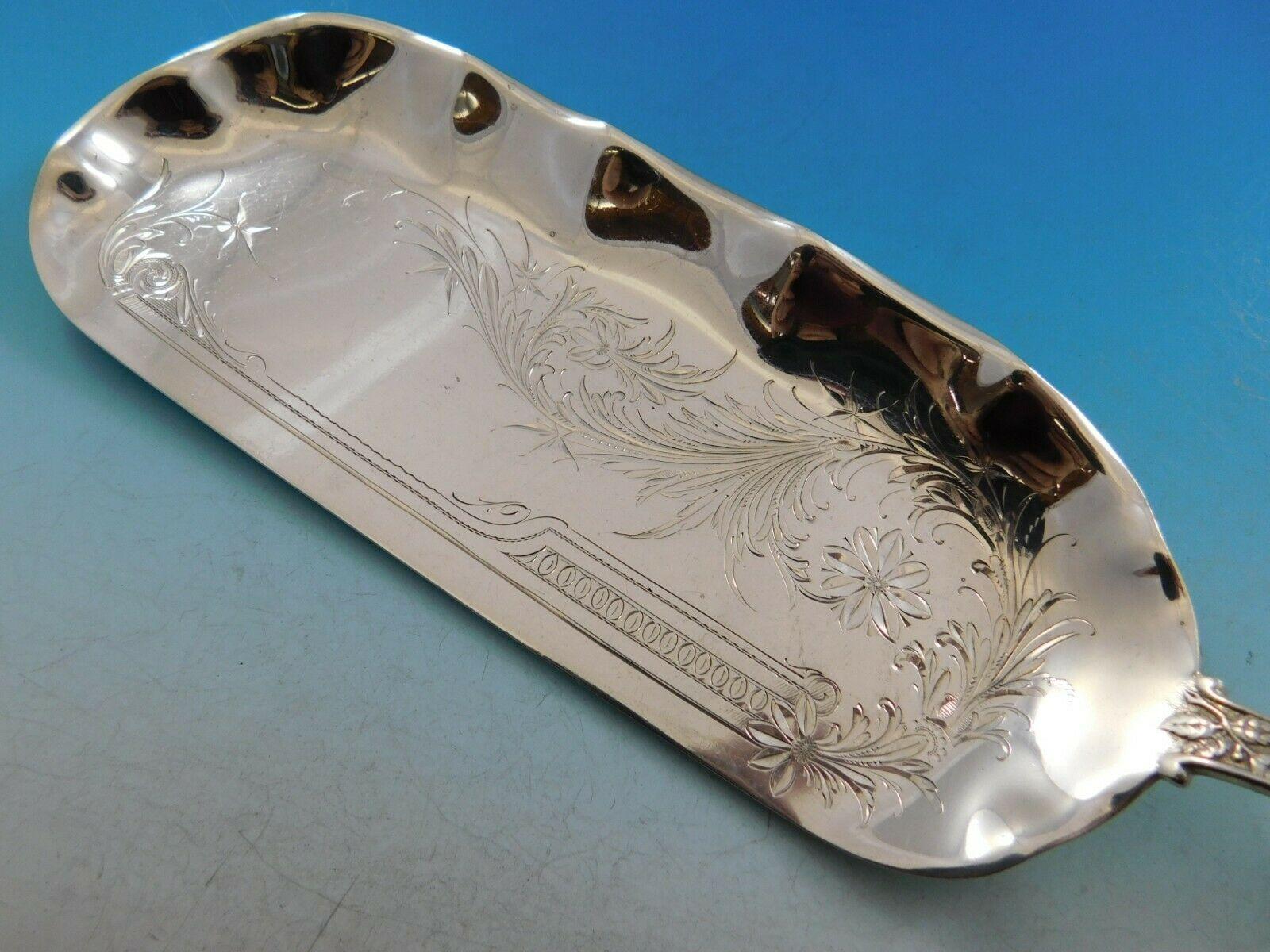 Cluny by Gorham Sterling Silver Crumber Floral Design on Blade Brite ...