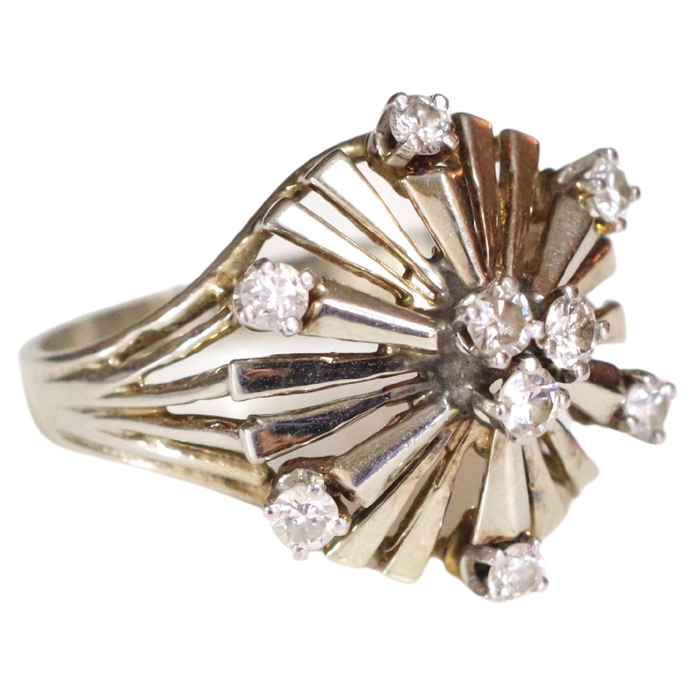 Opal and Garnet Cluster Ring in 18k Gold, Vintage Cluster Ring For Sale ...