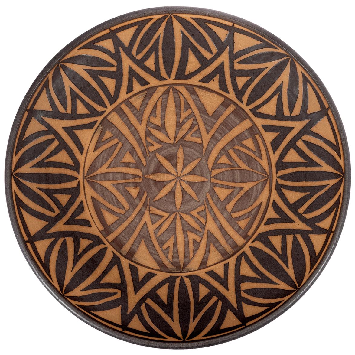 Clyde Burt Ceramic Platter at 1stDibs