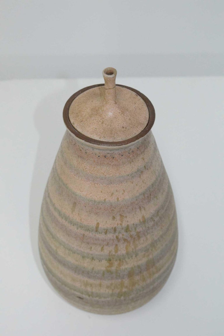 Clyde Burt Ceramic Vase with Lid For Sale at 1stDibs