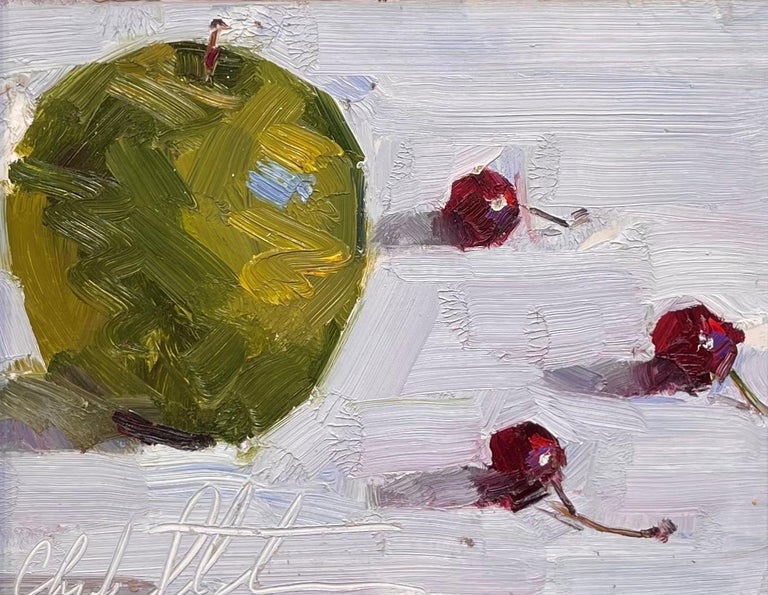 Clyde Steadman - "Apples and Cherries," Oil Painting For Sale at 1stDibs