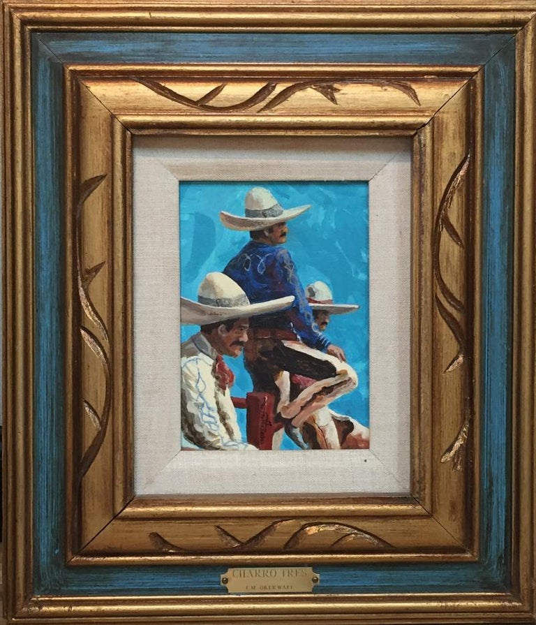 CM Okerwall - "Charro Tres" Three Charro Cowboys Ranch Scene at 1stDibs