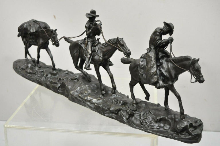 C.M. Russell Bronze Changing Outfits Western Horse Sculpture Statue at ...