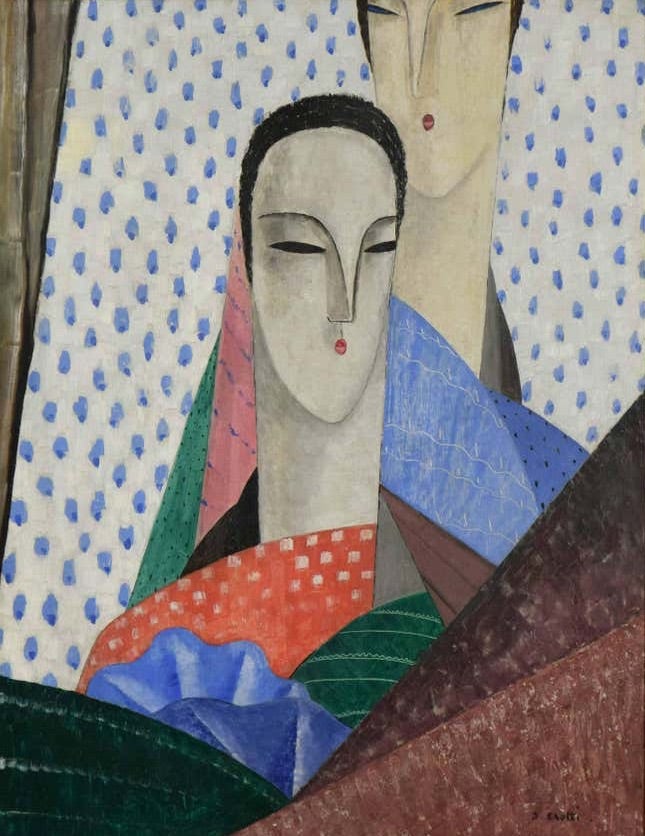 Jean Crotti Oil Painting "Figure Abstraits" For Sale at 1stDibs