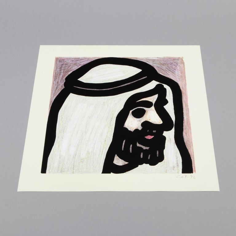 C.O. Paeffgen – C.O. Paeffgen, Sheikh signierter Druck, 1992, Pop-Art, Portrt im Angebot bei 1stDibs