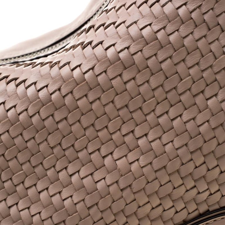 Coach Beige Leather and Woven Detail Kristin Shoulder Bag For Sale at ...