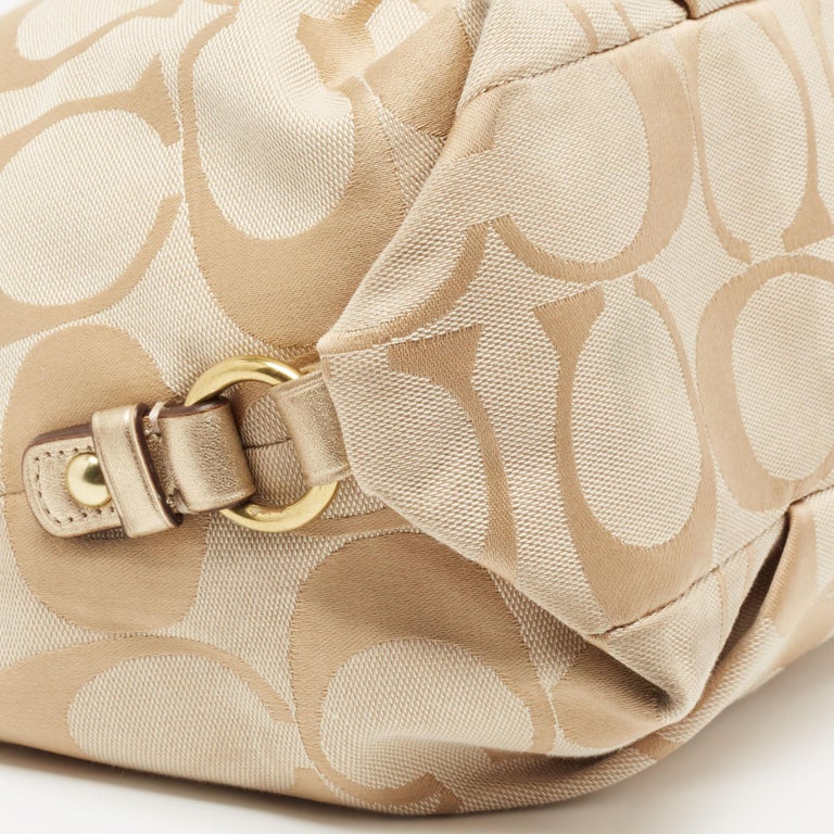 Coach Beige Signature Canvas and Leather Hobo For Sale at 1stDibs