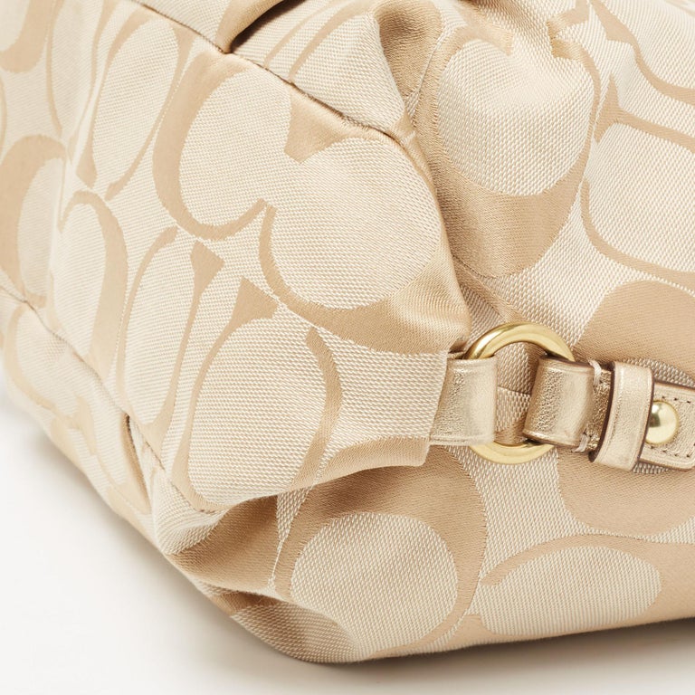 Coach Beige Signature Canvas and Leather Hobo For Sale at 1stDibs