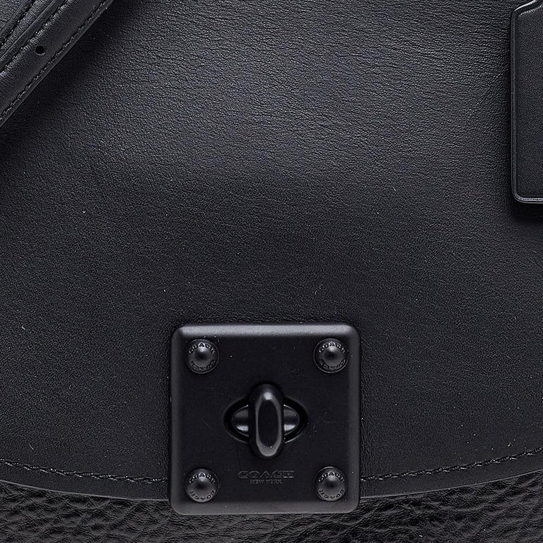 Coach Black Leather And Suede Drifter Carryall Satchel For Sale at 1stDibs